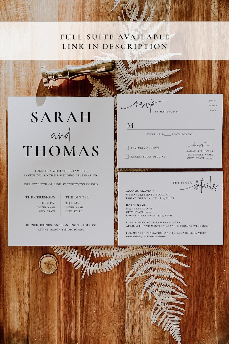 ARIA Wedding Invitation Printed Wedding Invite A7 Card - Etsy