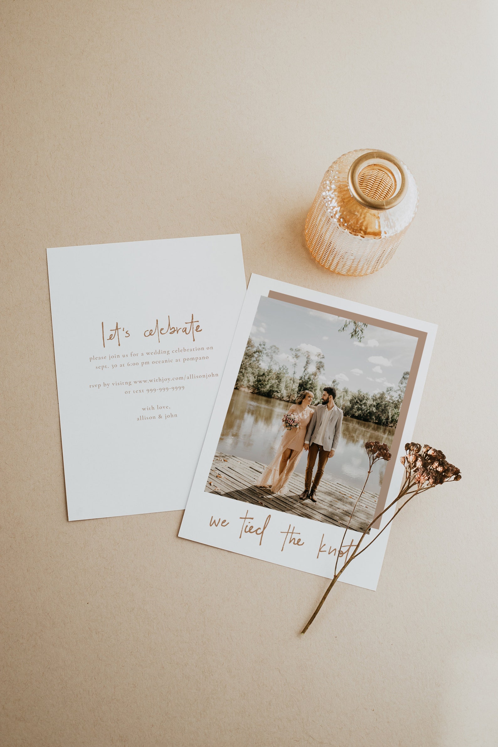 Wedding Announcement Card With Photo Featuring a Handwritten - Etsy