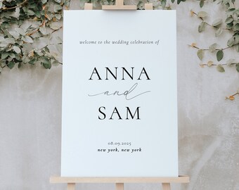DENA | Wedding Welcome Sign Digital Download | Personalized Printable ...