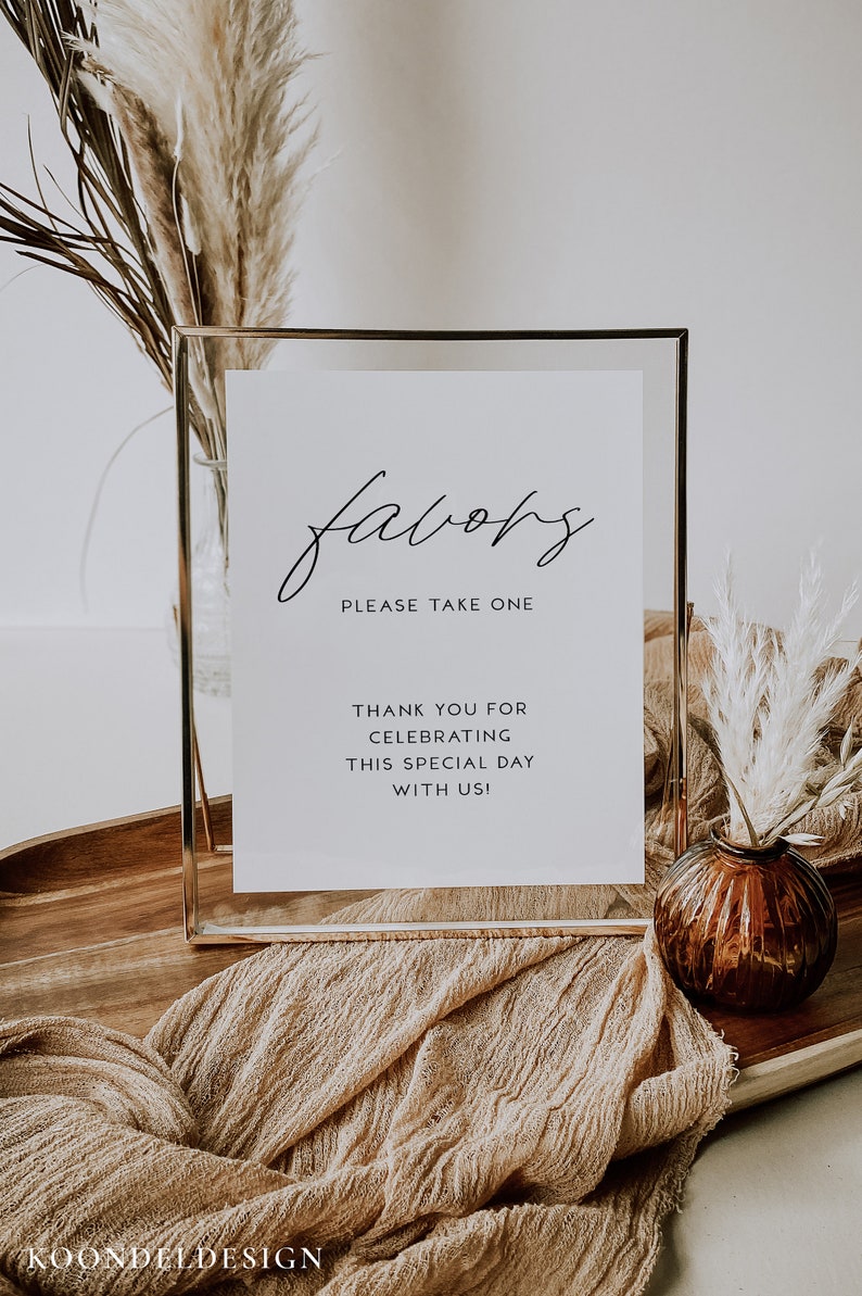 KAYLA | Favors Sign, Wedding Sign, Digital Sign for Printing at Home - Etsy