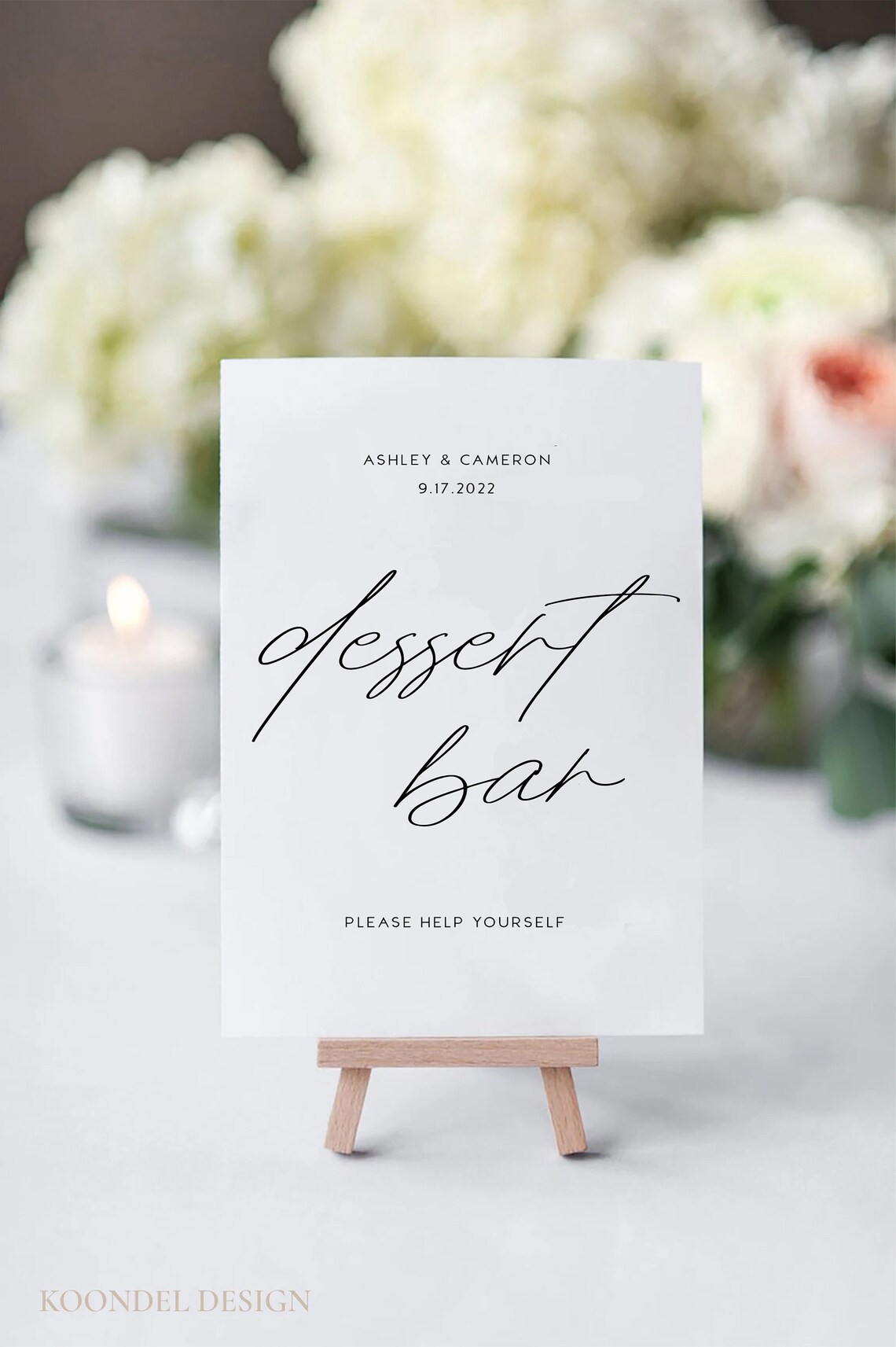 KAYLA | Dessert Bar Sign for Weddings and Events With Gold or Rose Gold ...