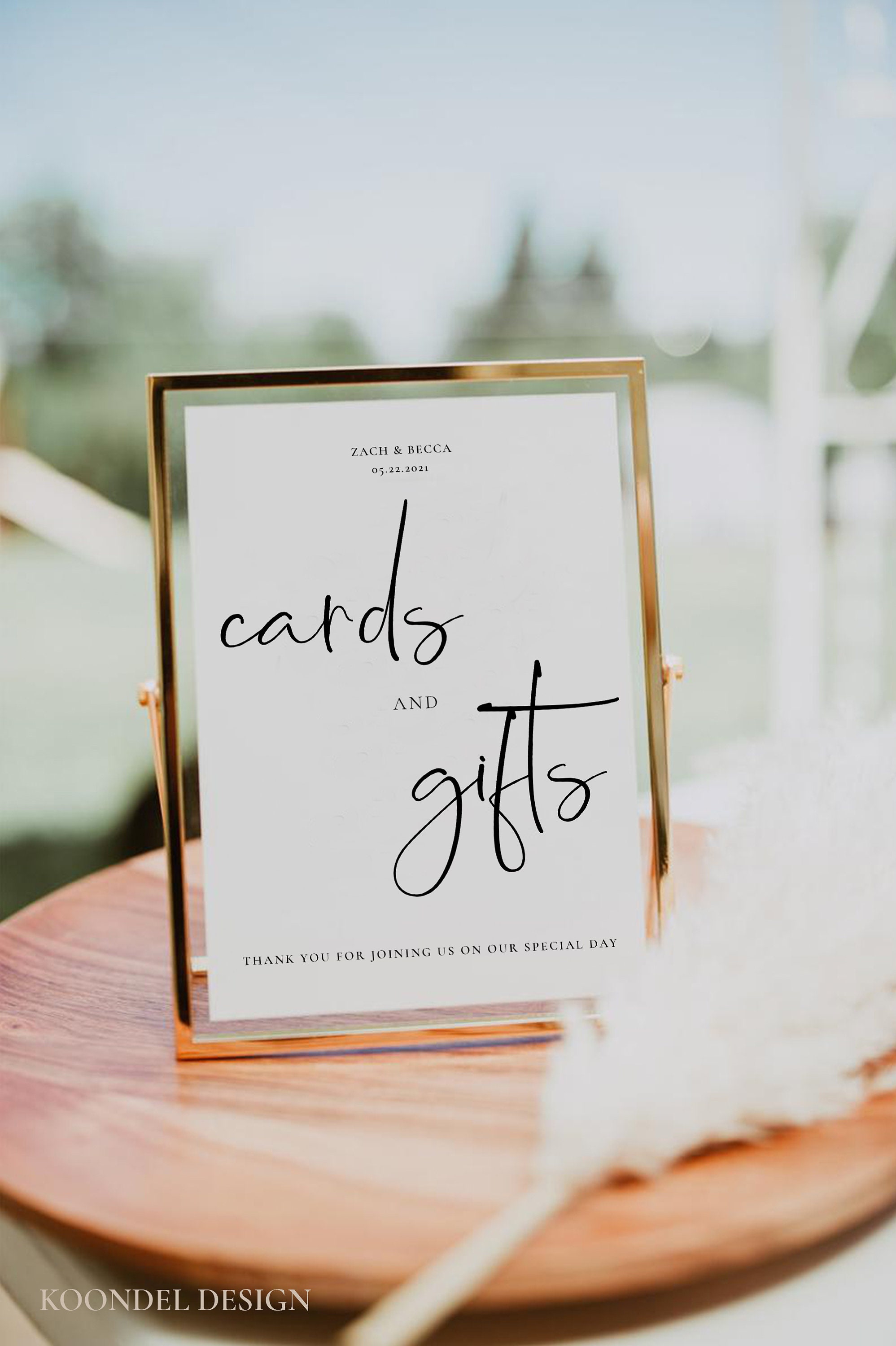JENNA | Cards & Gift Sign for Wedding, Welcome Table Sign for Bridal ...