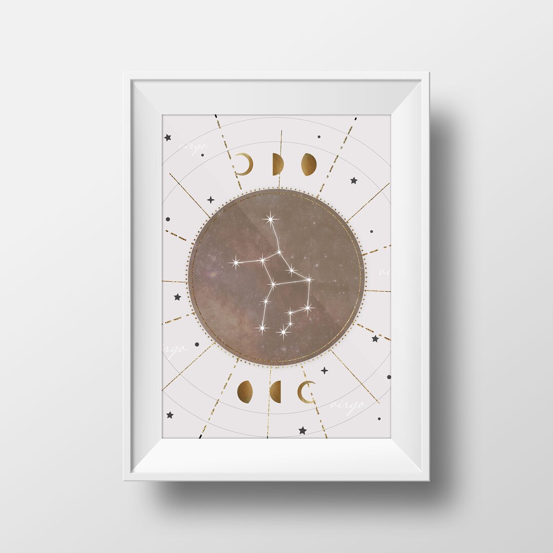 Virgo Zodiac Print, Astrology Print, Astrology Wall Decor, Virgo Wall ...