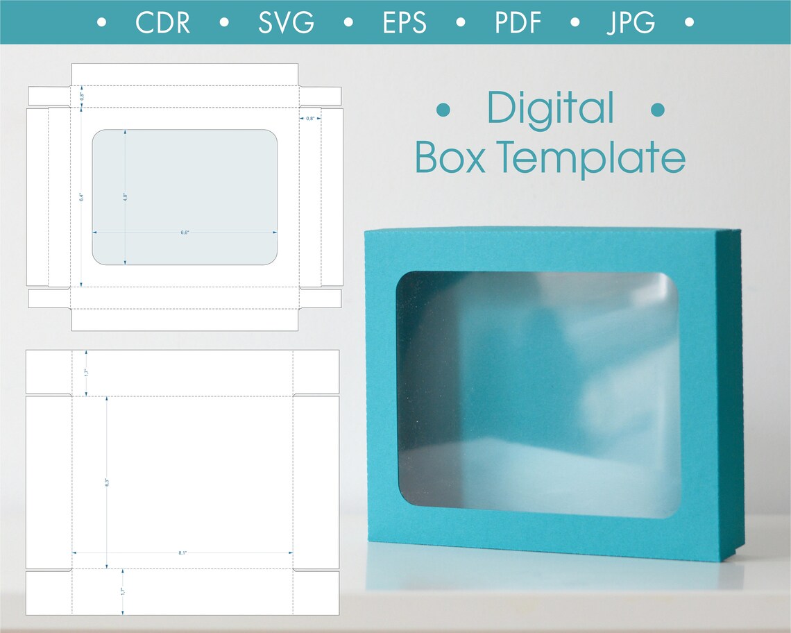 Window box template cut file svg cdr eps pdf Laser Cut | Etsy