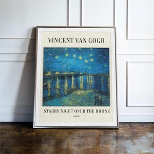 Van Gogh Starry Night Over the Rhone Wall Print, Exhibition Poster ...