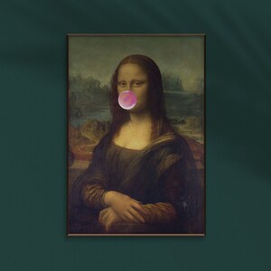 Art de la Renaissance altéré Mona Lisa chewing-gum, portrait vintage ...