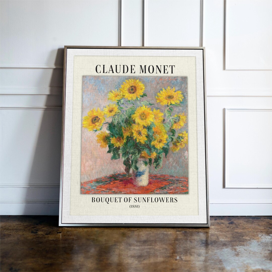 Claude Monet Bouquet of Sunflowers Wall Art Print, Claude Monet Art ...