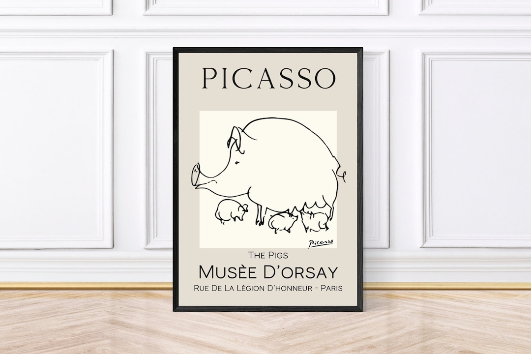Picasso the Pigs Print, Exhibition Print, Pig Prints, Animal Art ...