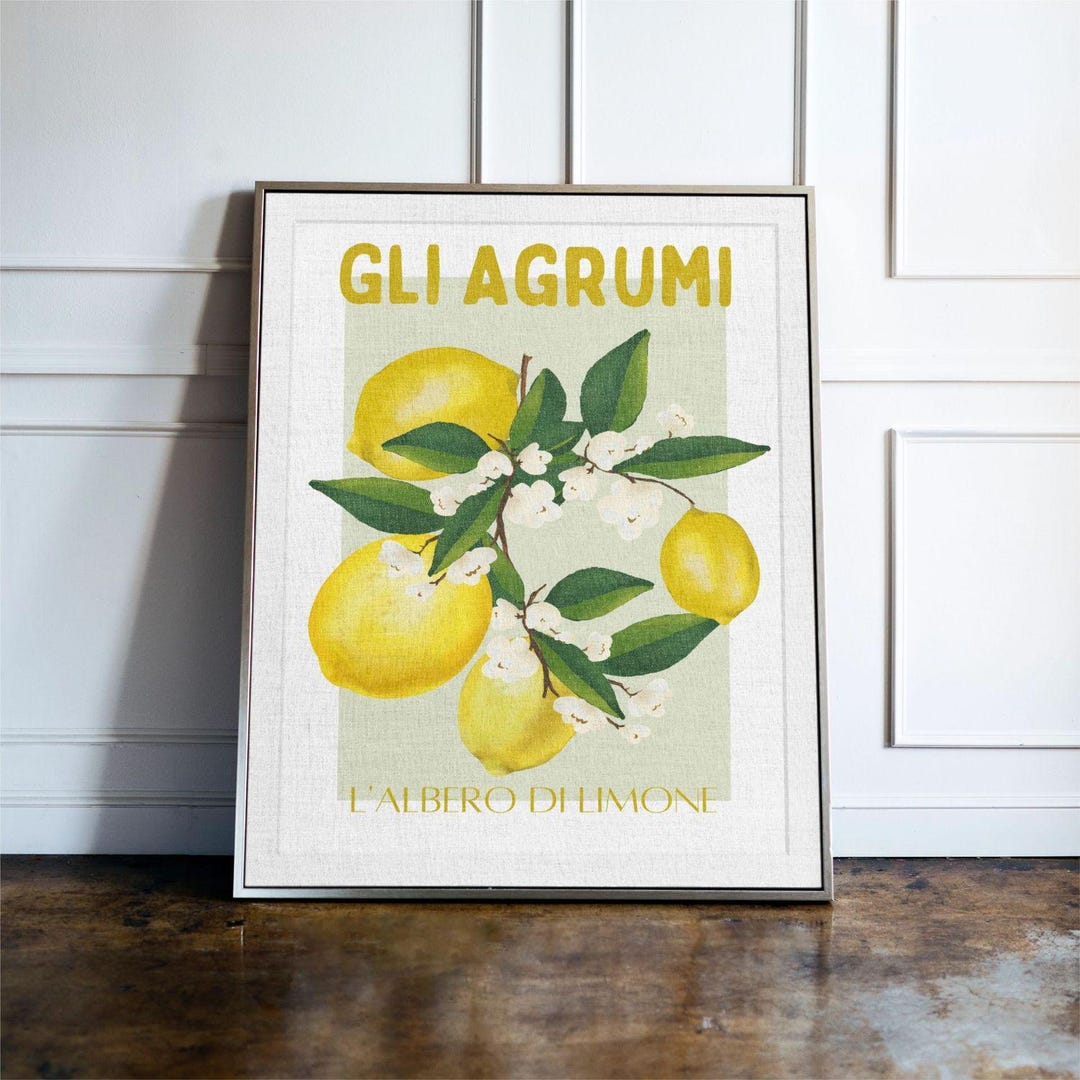 Italian Lemon Wall Art Print, Amalfi Coast Kitchen Decor, Citrus ...