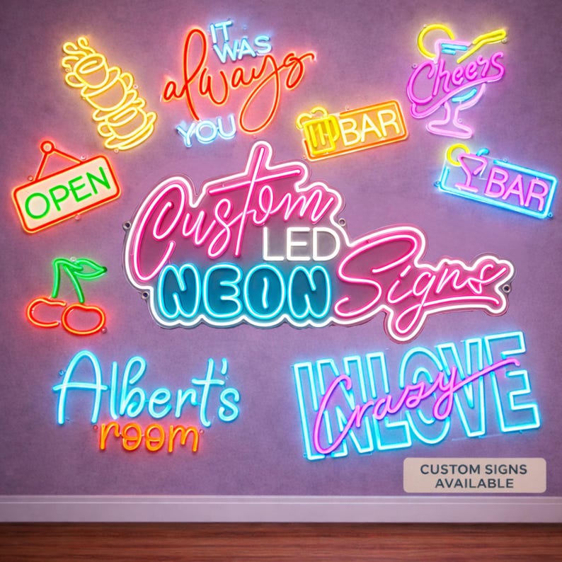 Custom LED Neon Sign, Personalised Name Neon Light, Wedding Sign ...