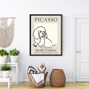Picasso Style Cockapoo Line Drawing Wall Art Print, Cockapoo Prints ...