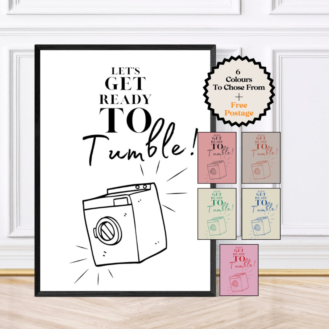 Funny Laundry Quote Print, Lets Get Ready to Tumble, Utility Room ...