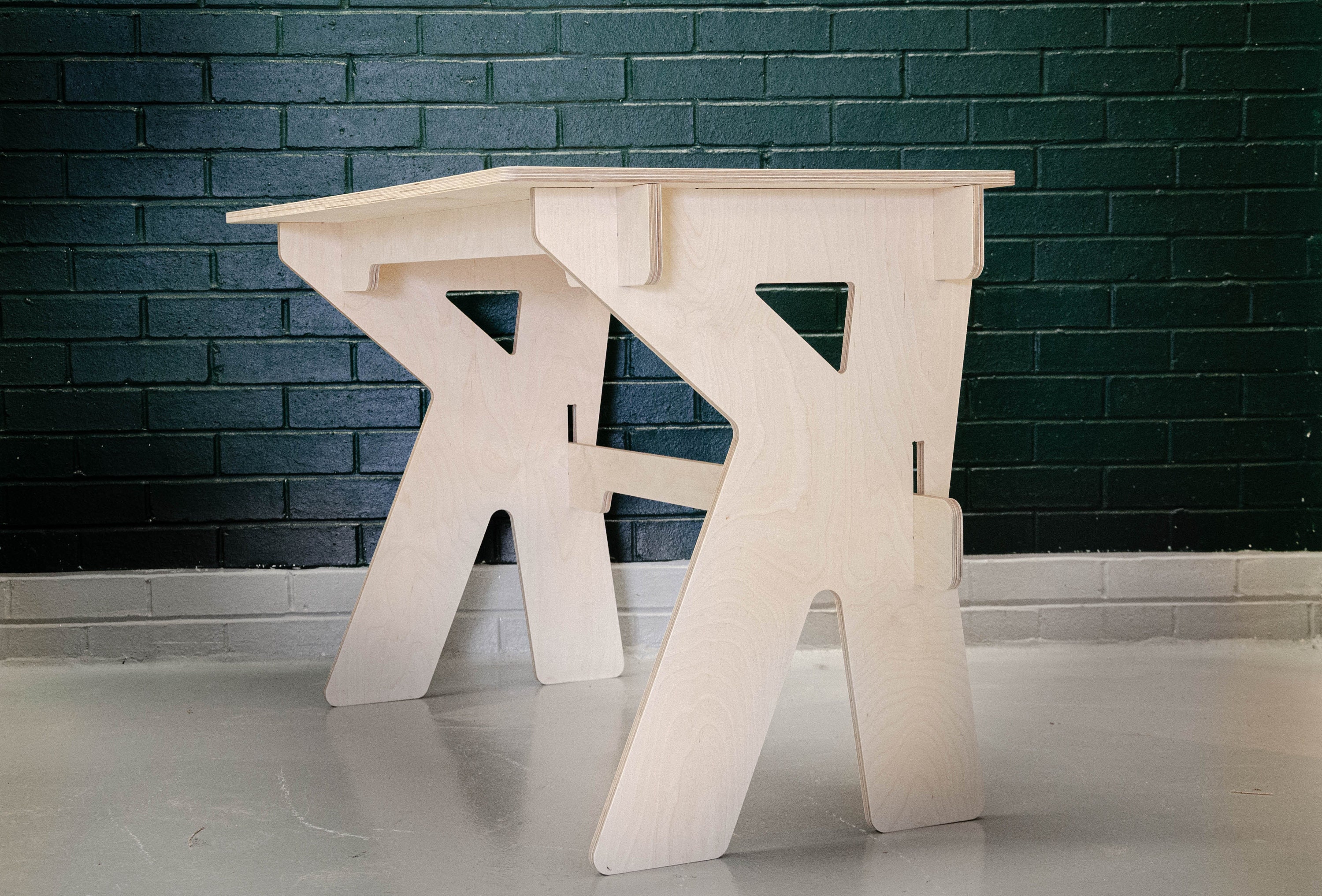Ella Slot Together Birch Plywood Desk - Etsy