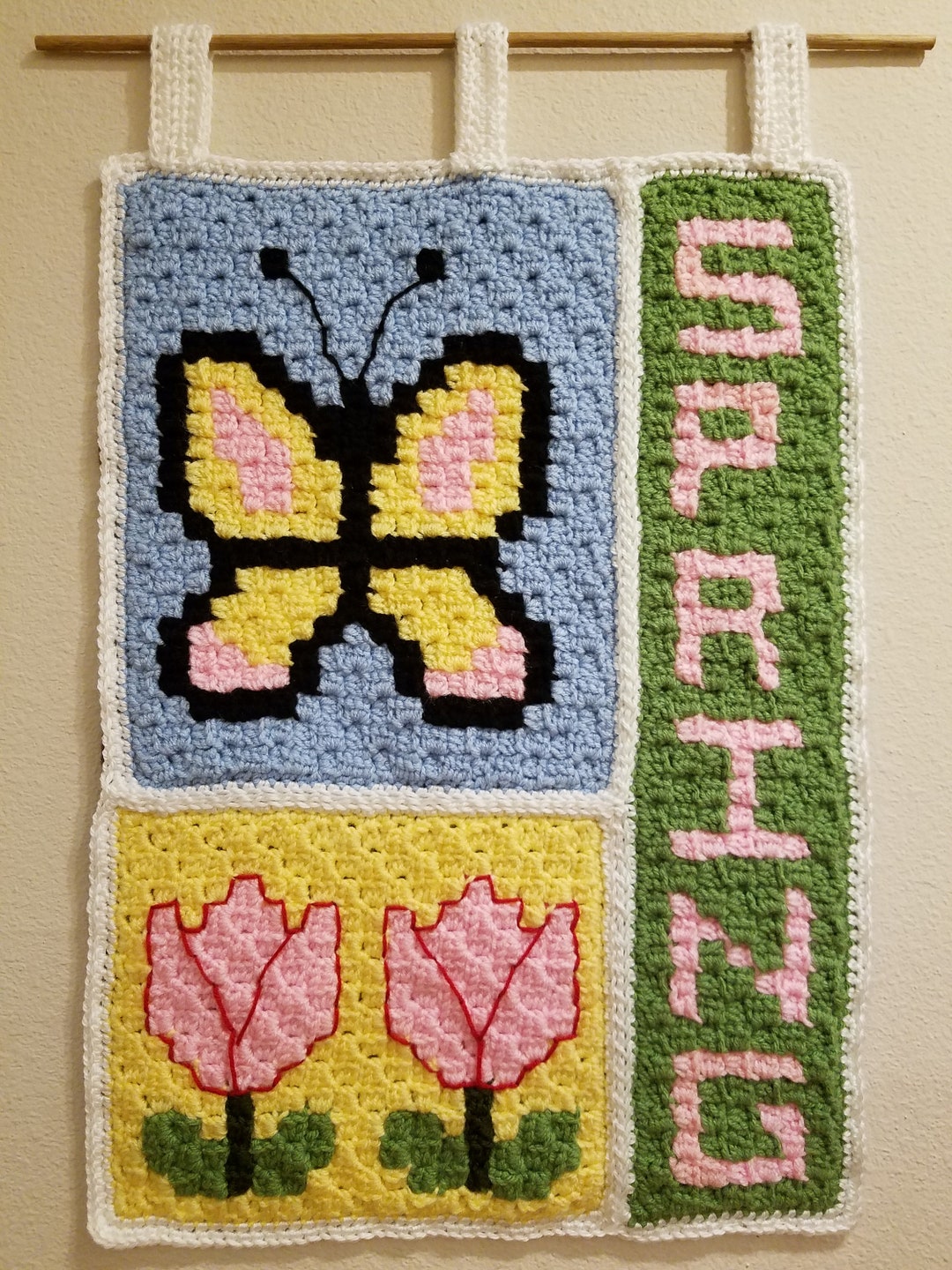 Crochet Spring Wall Hanging Pattern (PDF) - Etsy