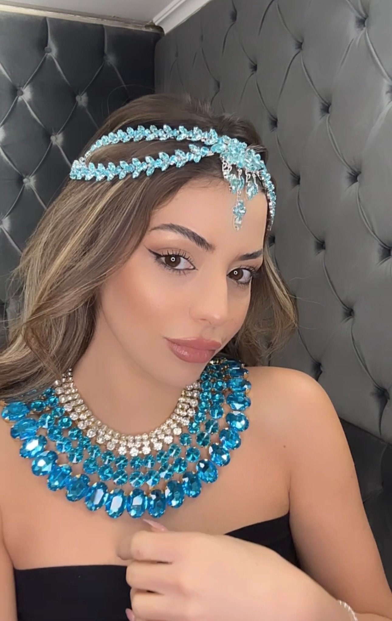 Aquamarine Crystal Bridal Quinceanera Tiara, Aqua Blue Wedding Crowns ...