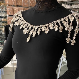 Black Shoulder Necklace, Shoulder Chain, Wedding Body Jewelry, Wedding ...