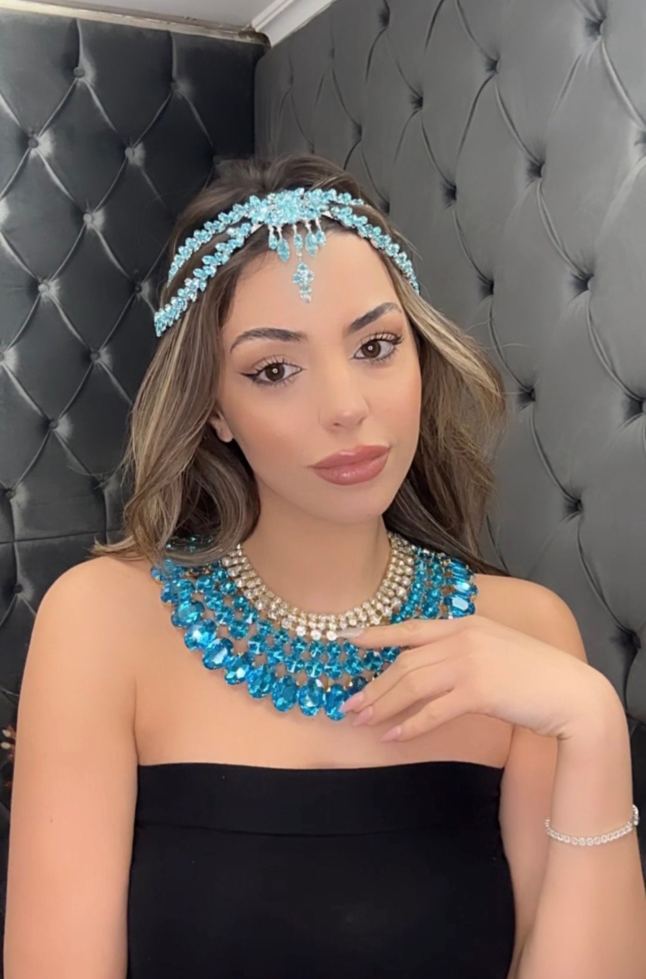 Aquamarine Crystal Bridal Quinceanera Tiara, Aqua Blue Wedding Crowns ...