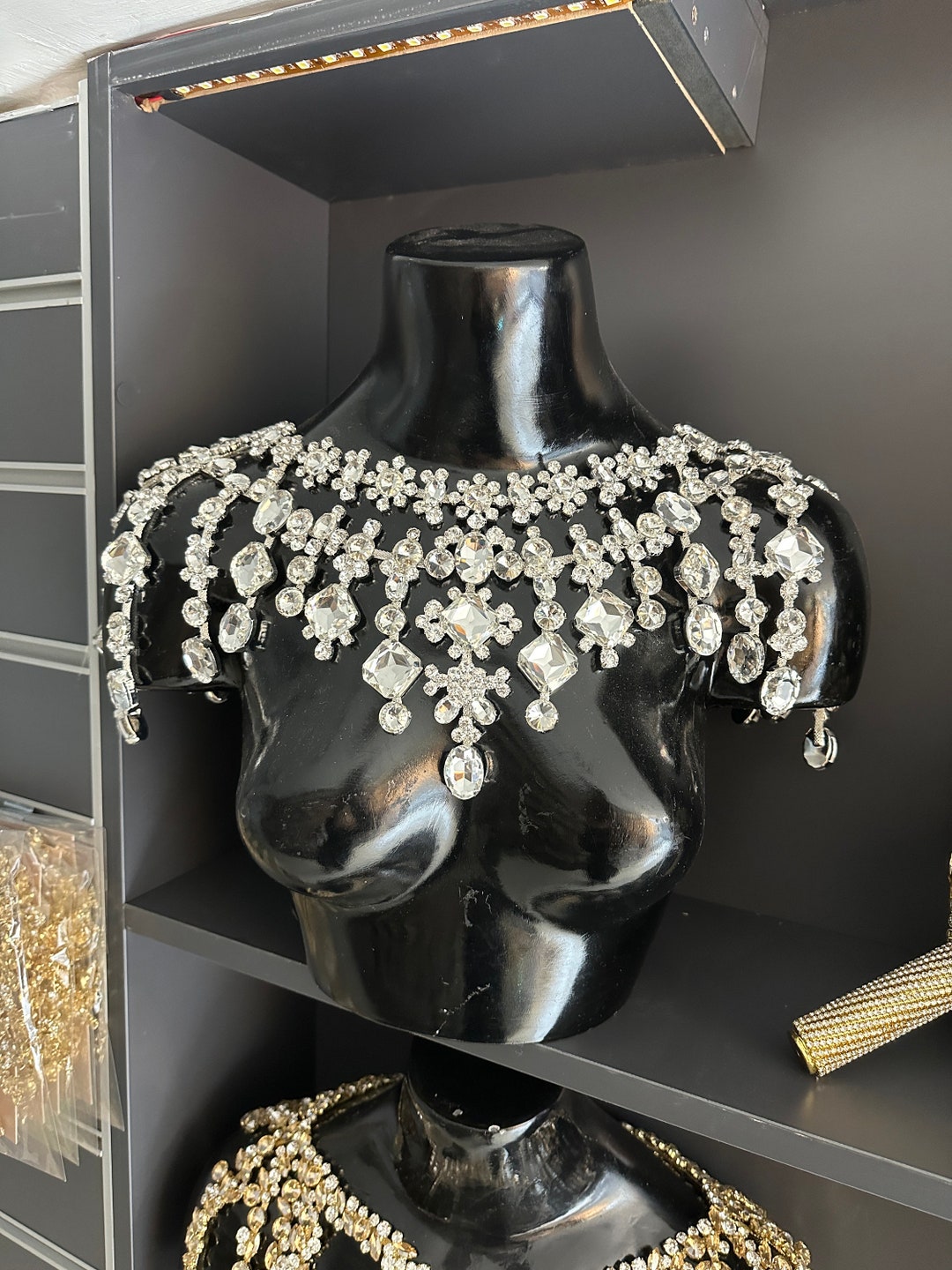 CZ Shoulder Necklace, Bridal Shoulder Chain, Wedding Body Jewelry ...