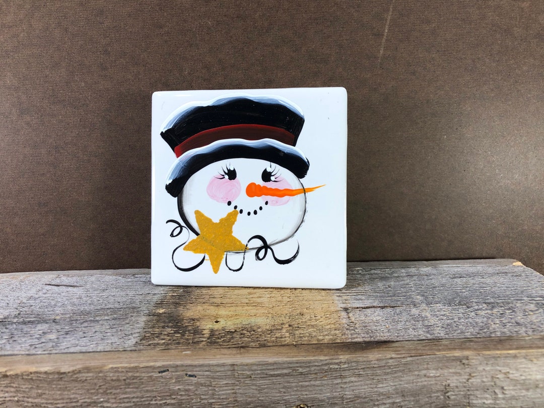 Snowman Standing Tiles. - Etsy