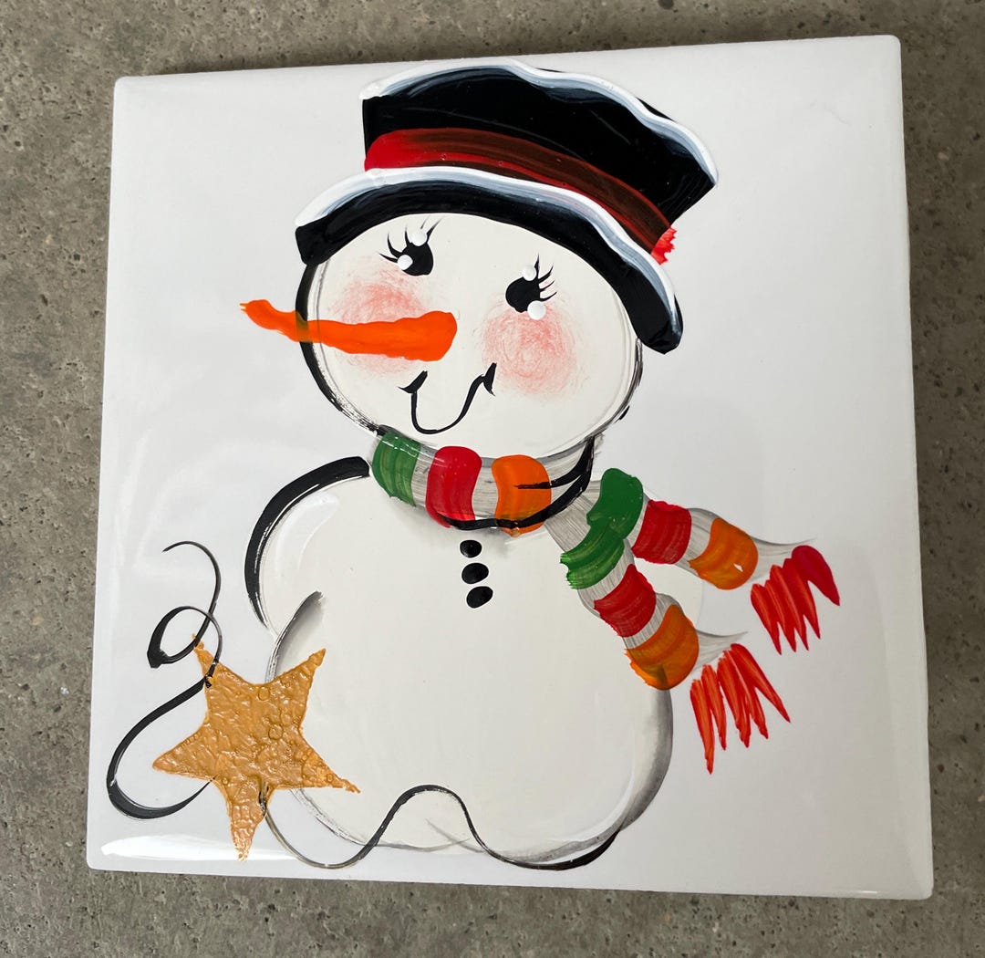 Snowman Standing Tiles. - Etsy