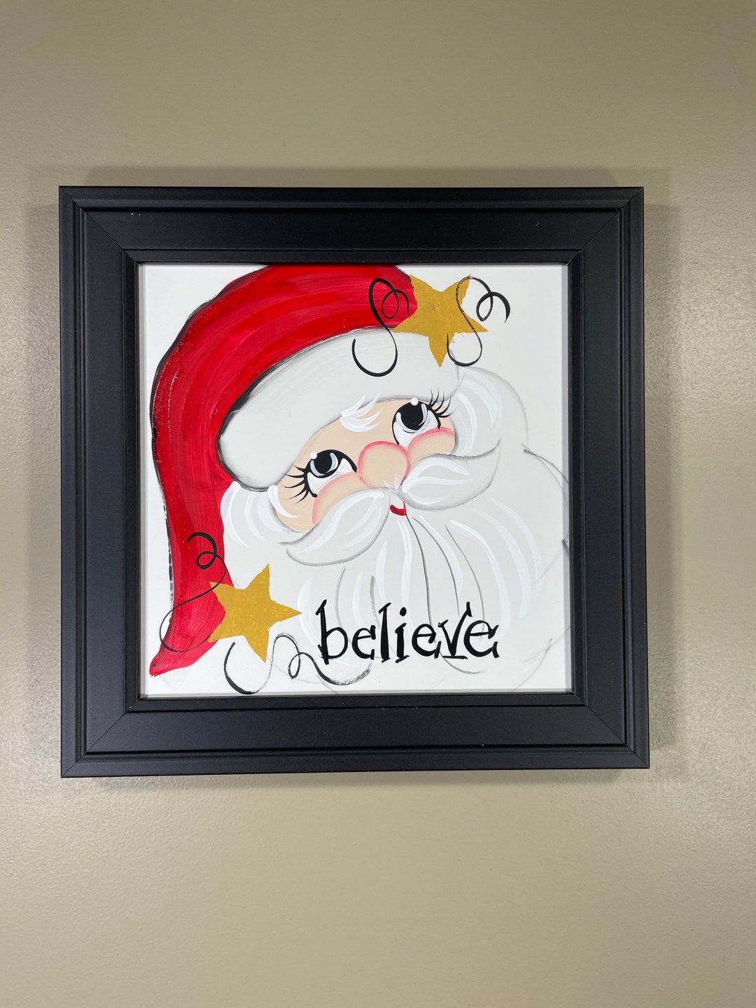 Santa Framed Square. - Etsy