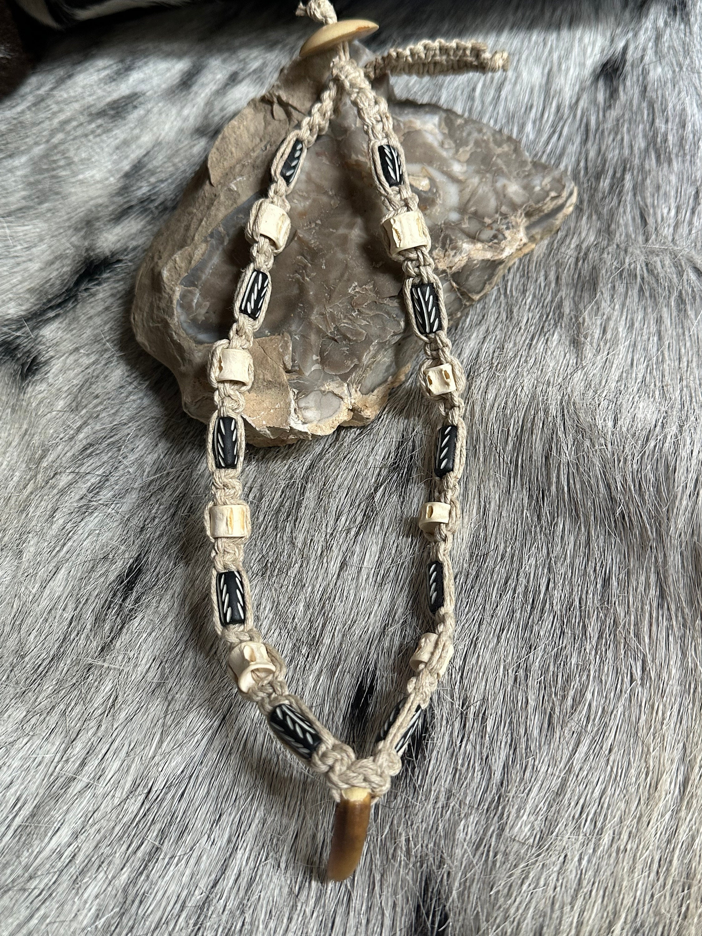 Real Snapping Turtle Claw With Fish Bone Beads and Batik Bone Trade ...