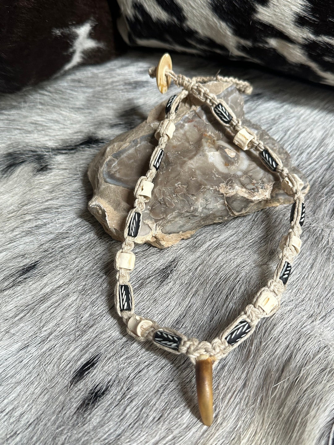 Real Snapping Turtle Claw With Fish Bone Beads and Batik Bone Trade ...
