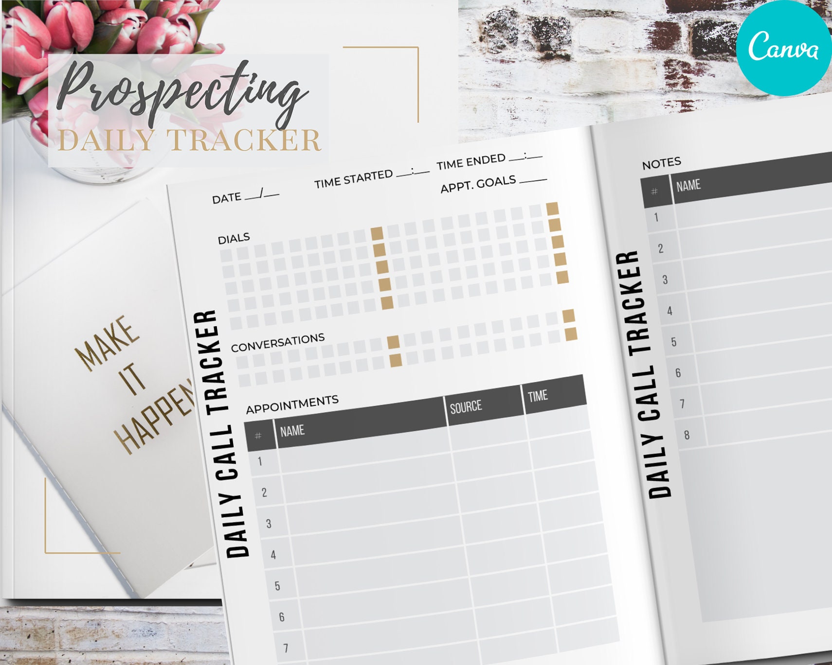 Top Producer Call Tracker, Prospecting, Daily Call Tracker, Real Estate ...