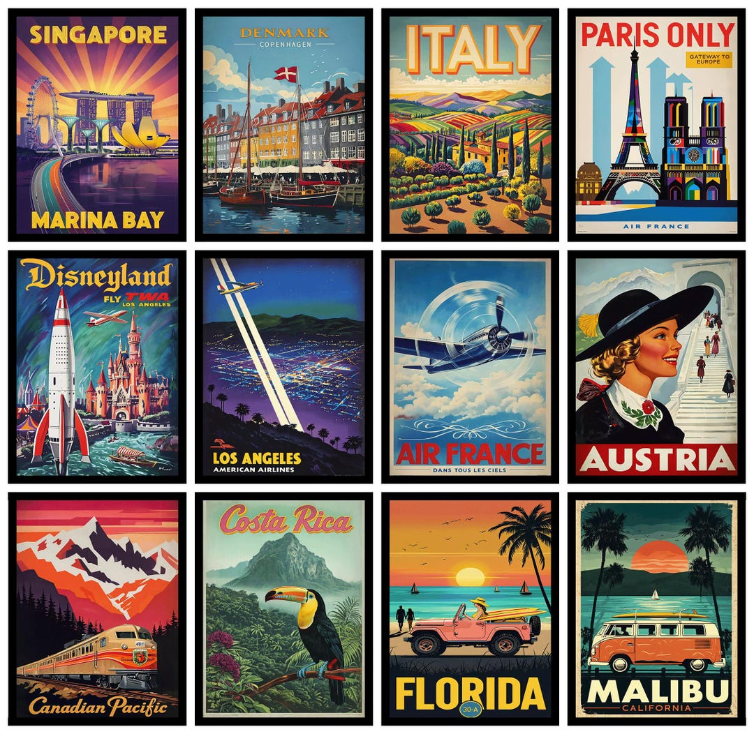 Iconic Global Travel Wonders – A3 A4 A5 Travel City Posters - Etsy ...