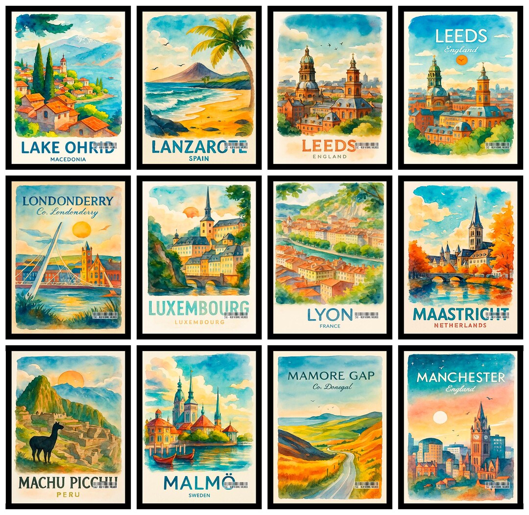 Historic European Global Wonders – A3 A4 A5 Famous Landmarks City Views ...