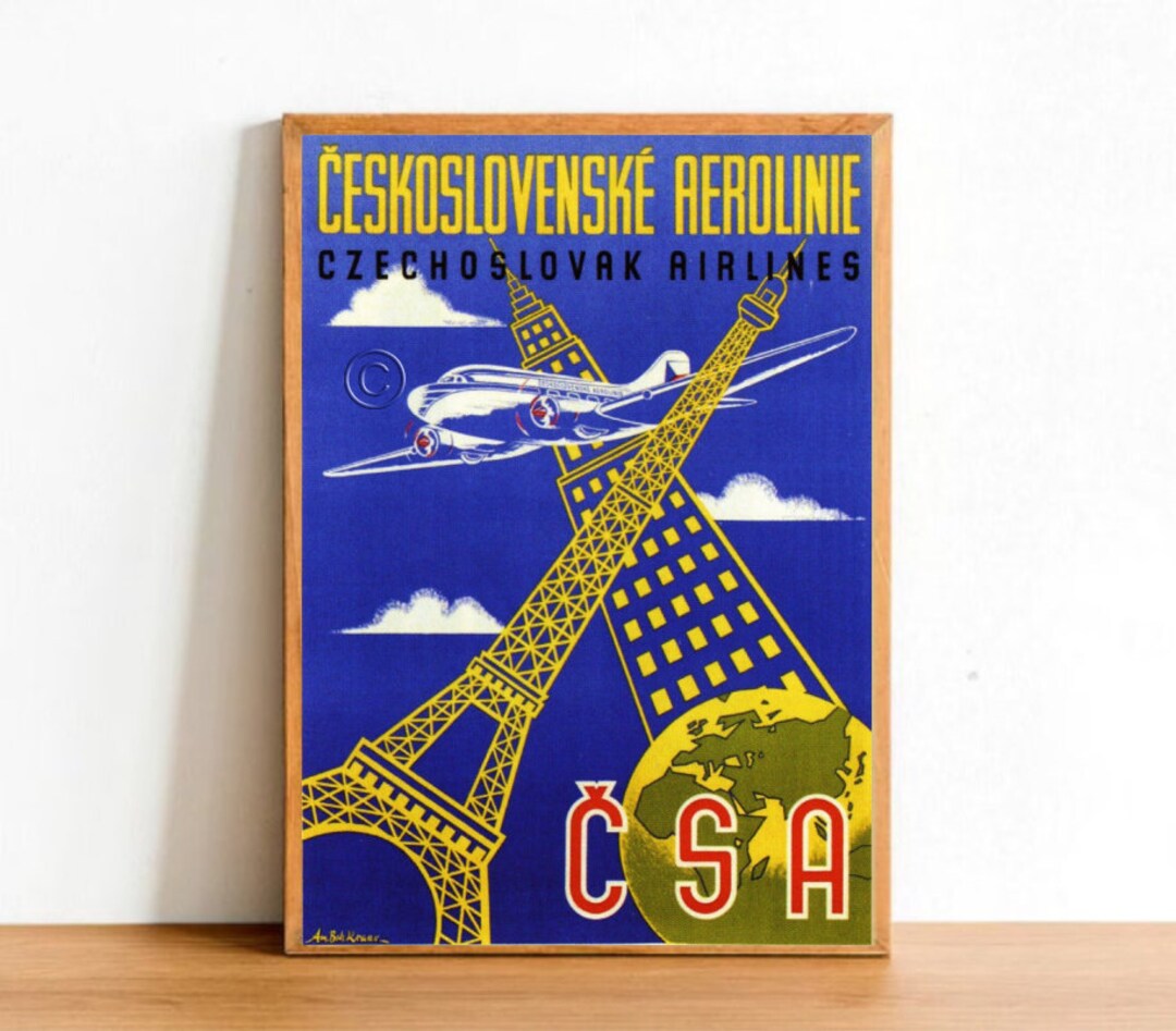 Airline Retro Advertisement Poster Print, Vintage Plane Aircraft ...