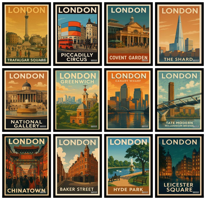 London Iconic Landmarks – Acrylic Fridge Magnet 70×45mm • Square Magnet ...