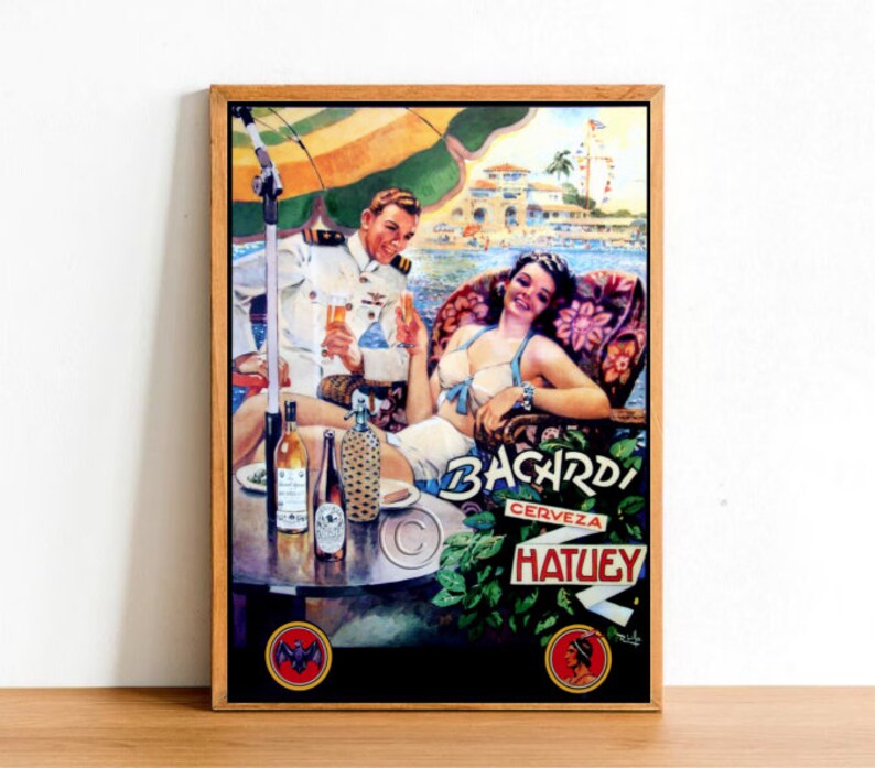 Retro Drink Advertisement Poster Print Vintage Couple - Etsy