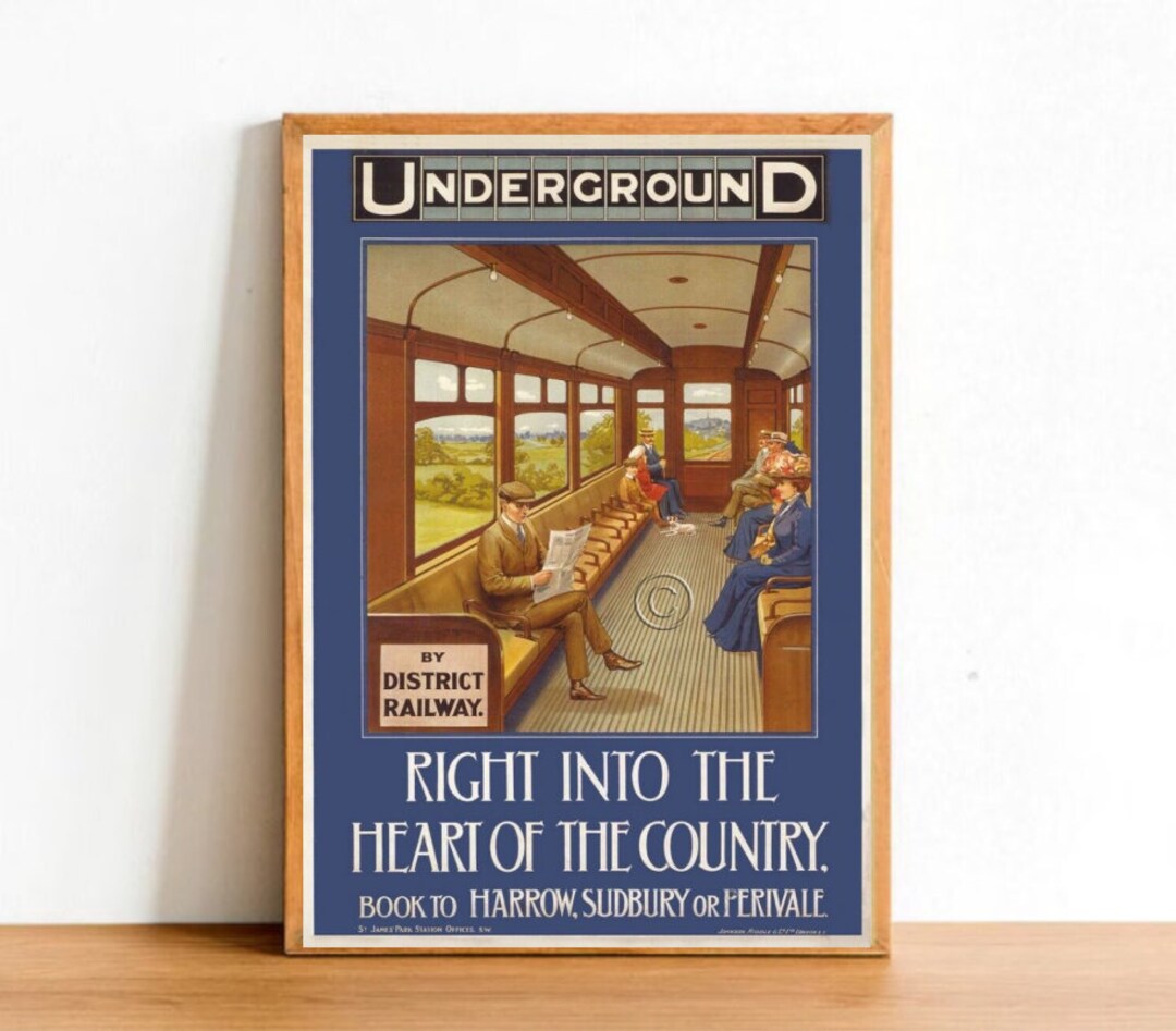 Vintage UK Railway Poster: Sudbury Harrow Travel Art Print (A4) - Etsy