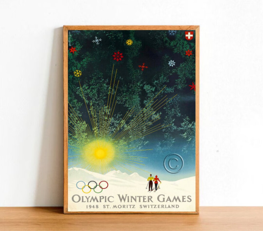 Vintage Sport Poster Championship, Retro Game Switzerland Europe Winter ...