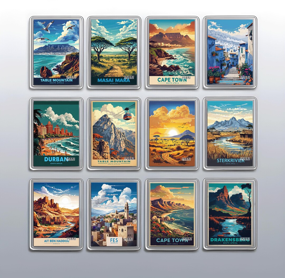 Iconic African Destinations Travel Souvenirs – Acrylic Fridge Magnet 70 ...