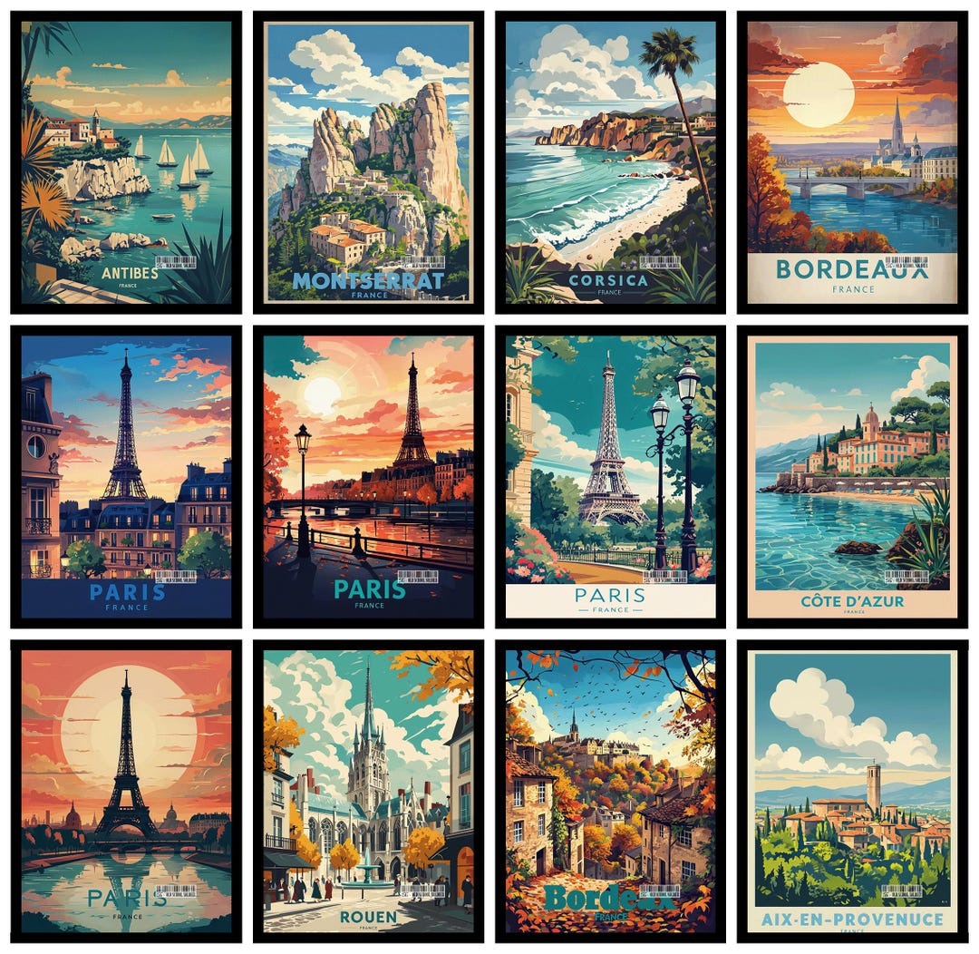 French Cities & Paris Views – A3 A4 A5 Travel City Posters - Etsy