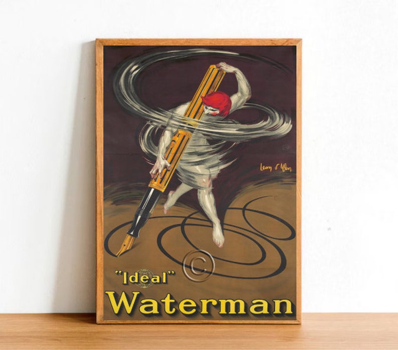 Retro Ink Pen Advertisement Poster Print, Vintage Writing France ...