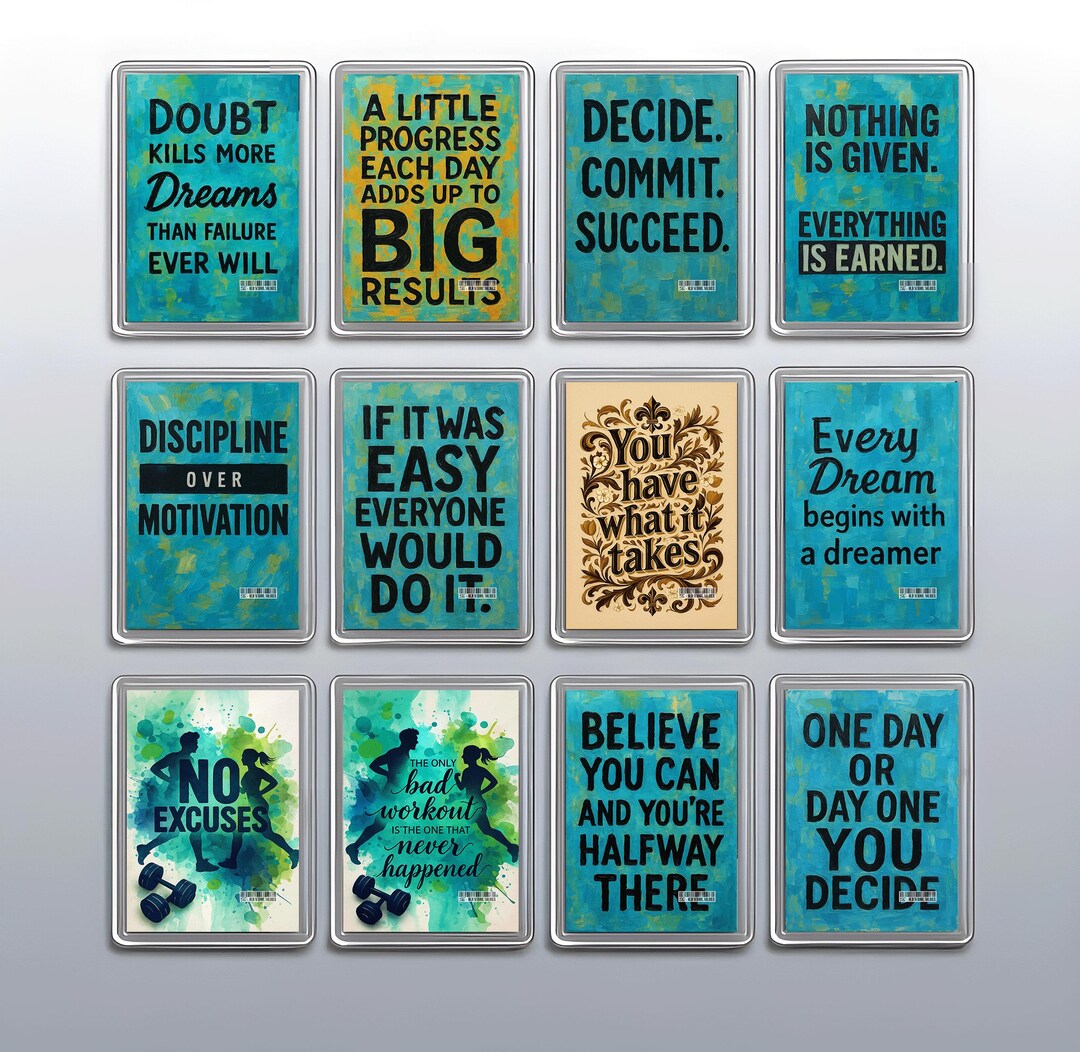 Fitness Motivation Quotes – Acrylic Fridge Magnet 70×45mm • Square ...