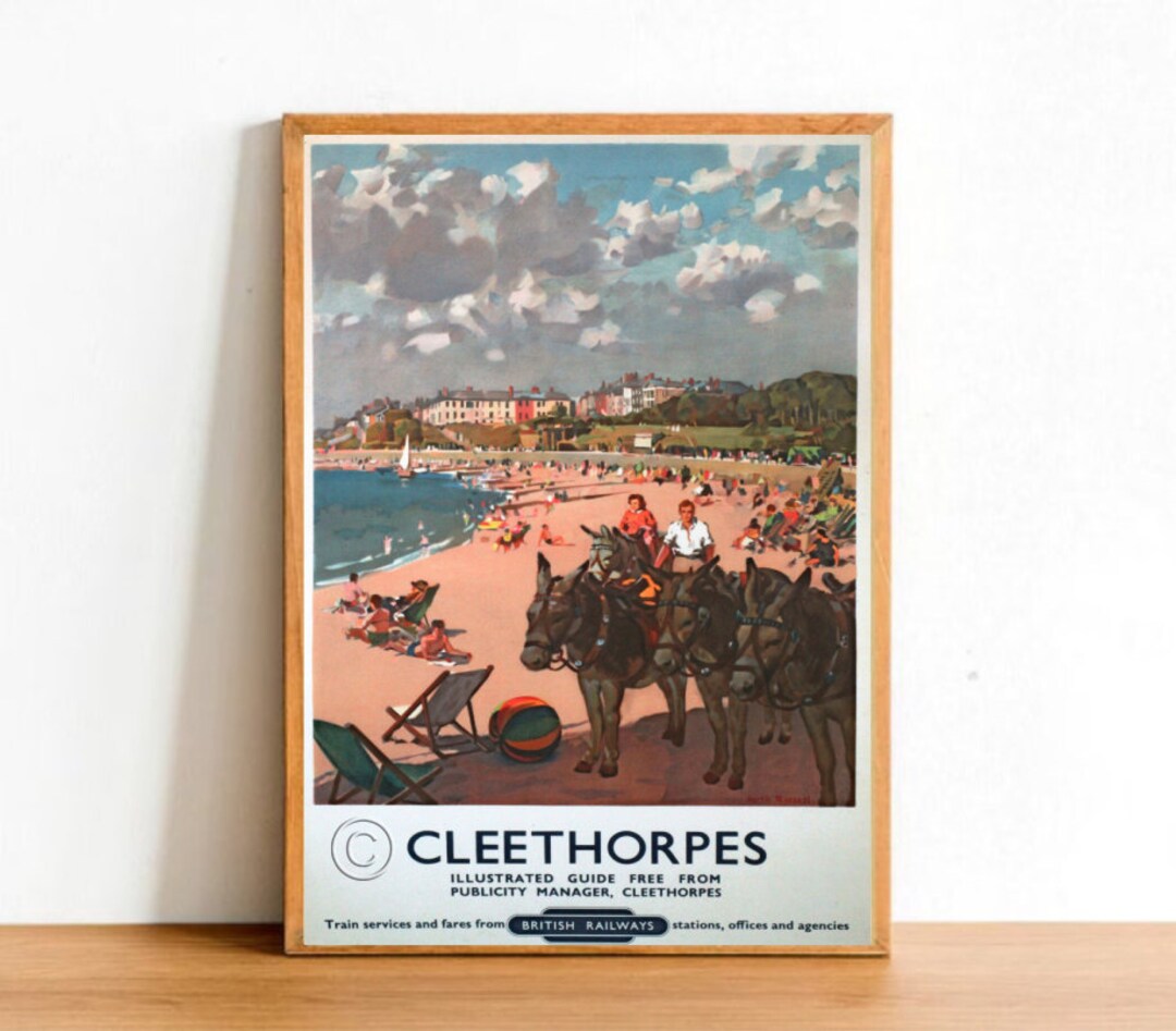 Cleethorpes England Retro Travel Poster: Vintage Beach Wall Art (A4 ...