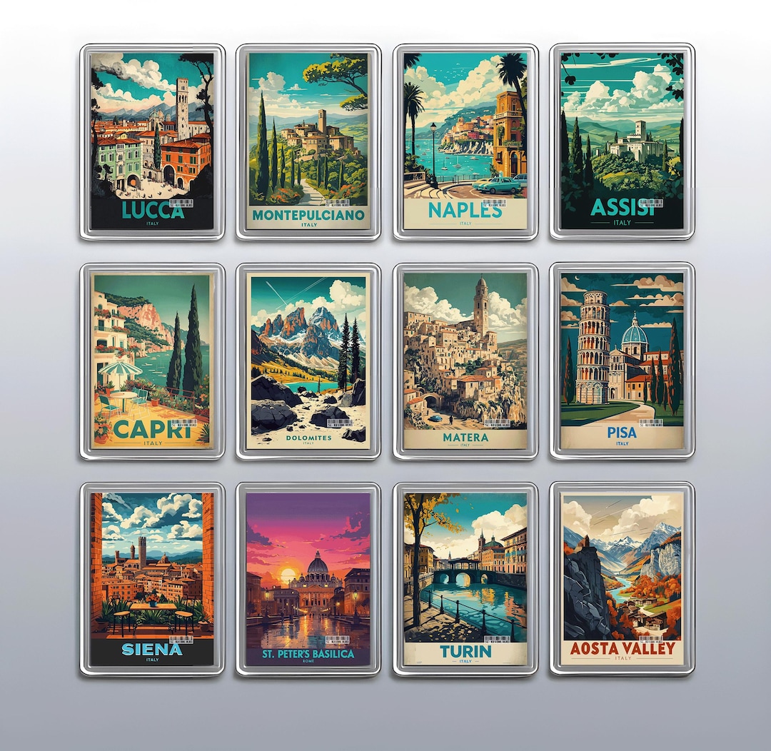 Iconic Italian Cities & Landscapes – Acrylic Fridge Magnet 70×45mm ...