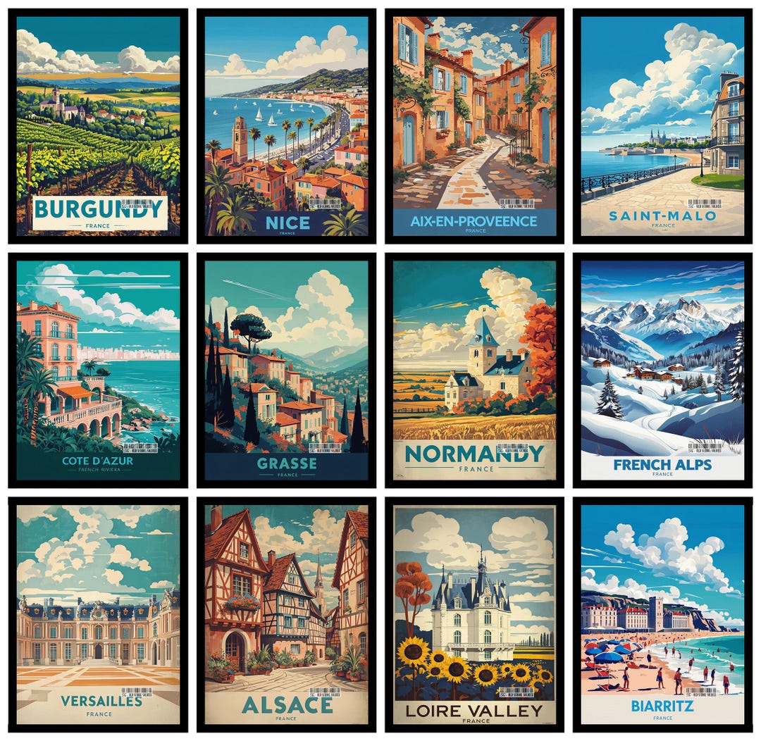 French Cities & Landscapes – A3 A4 A5 Travel City Posters - Etsy