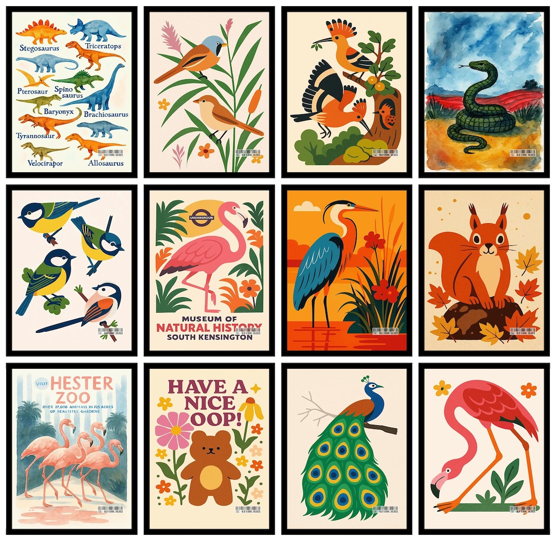 Earth Museum Natural Wonders – A3 A4 A5 Animal Wall Posters - Etsy