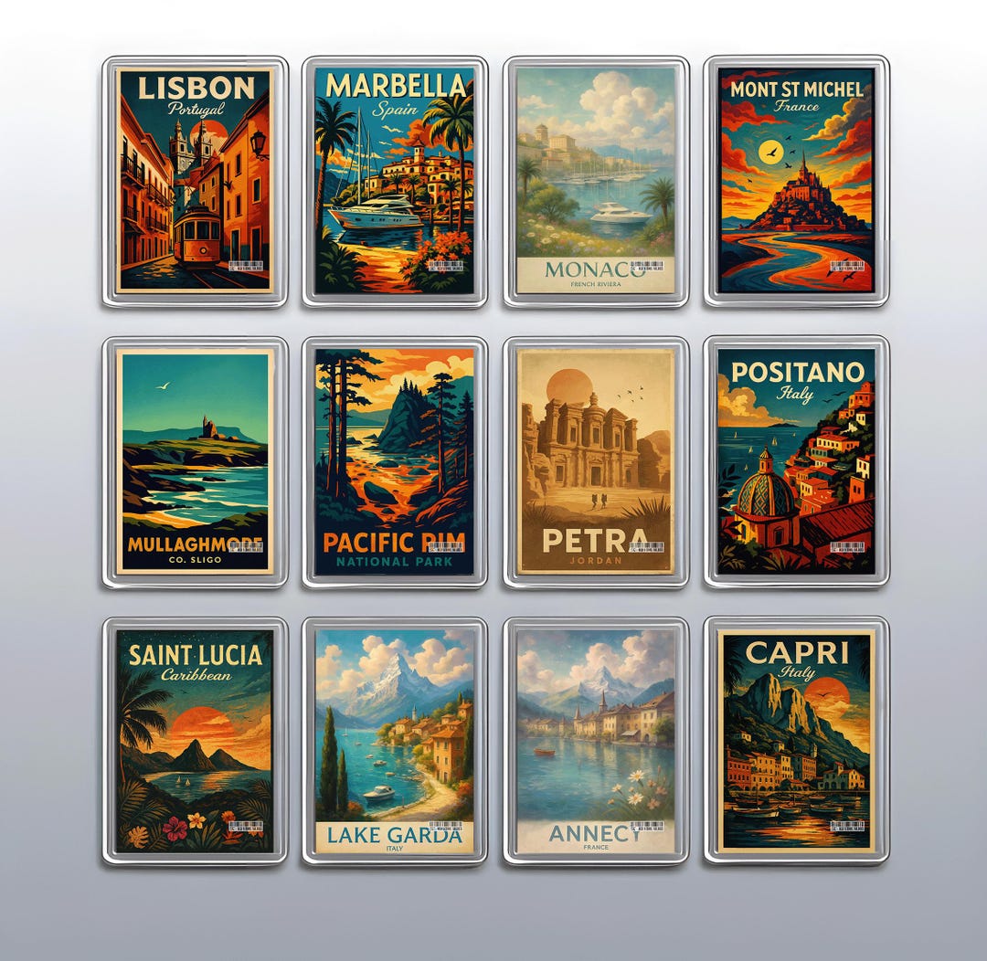 Scenic Coastal Cities Landscapes – Acrylic Fridge Magnet 70×45mm ...