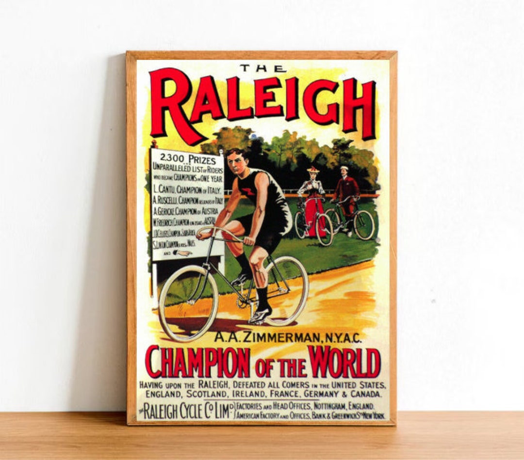 Vintage Cycling Race Poster, England, Retro Bicycles Competition ...