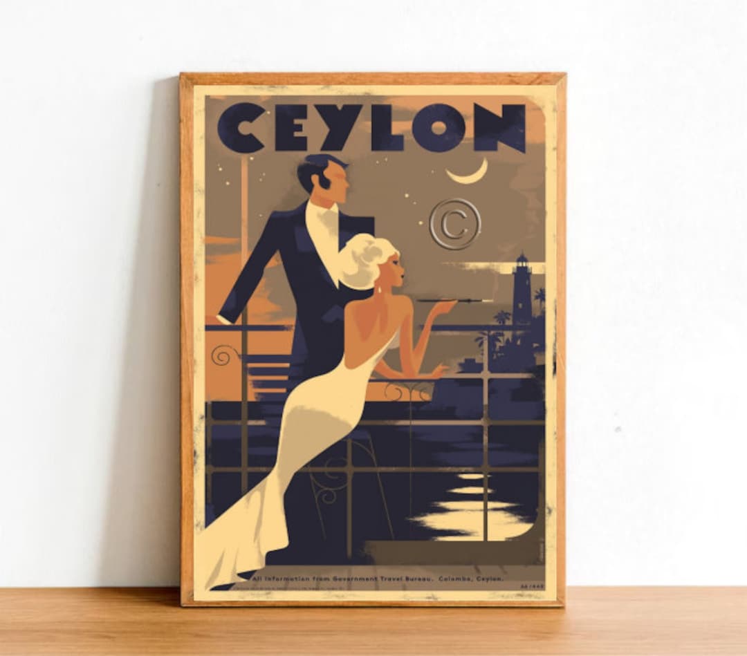 Ceylon Sri Lanka Retro Poster Print, Vintage Country Travel South Asia ...
