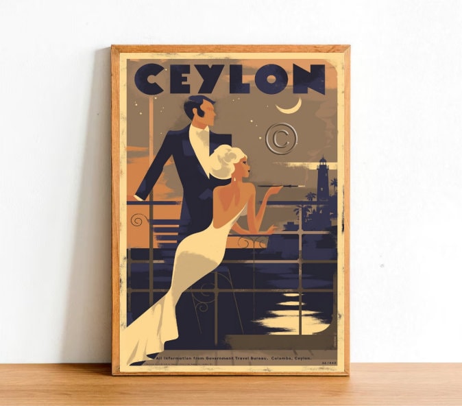 Ceylon Sri Lanka Retro Poster Print, Vintage Country Travel South Asia ...