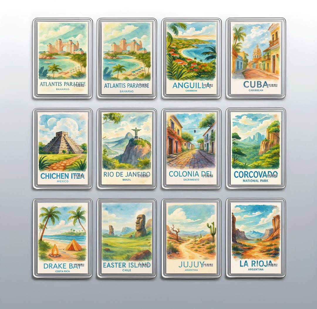 Iconic Latin America & Caribbean – Acrylic Fridge Magnet 70×45mm ...