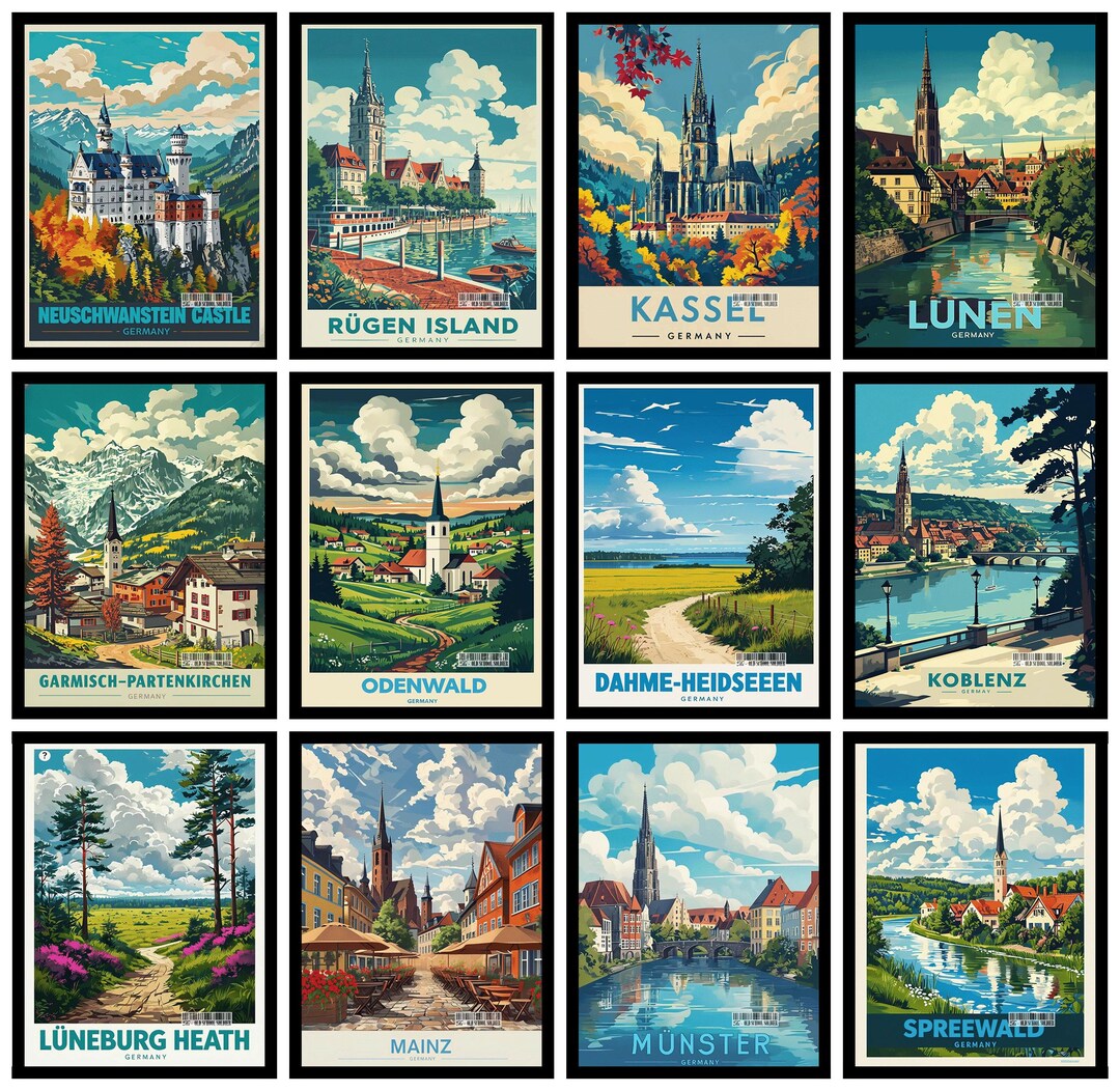 Scenic German Landscapes – A3 A4 A5 Travel City Posters - Etsy