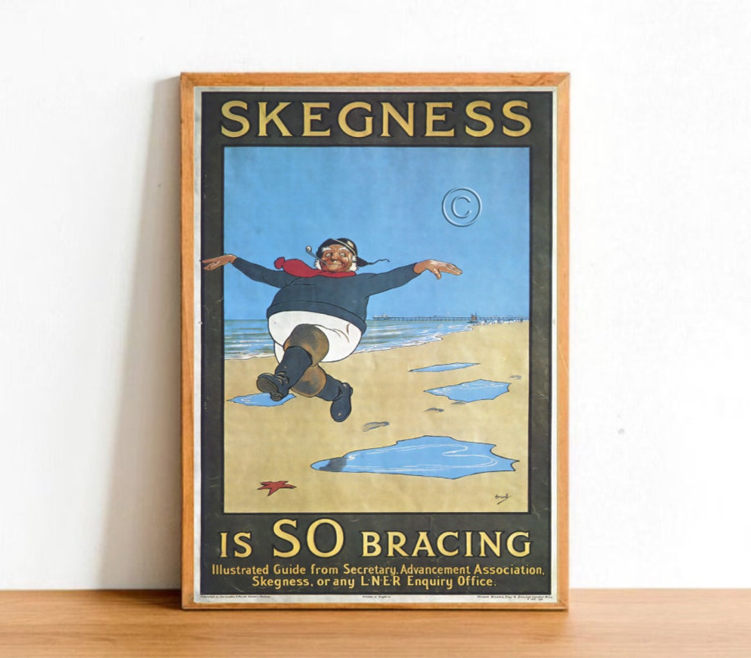 Skegness England Retro Poster Print, Vintage City Town Travel Europe UK ...